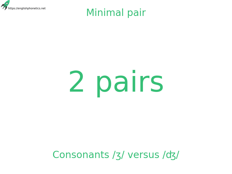Minimal pair: Consonants /ʒ/ versus /ʤ/, 2 pairs
