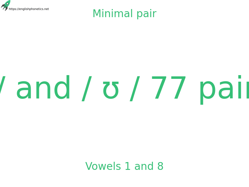 Minimal pair: Vowels 1 and 8, /i/ and / ʊ / 77 pairs