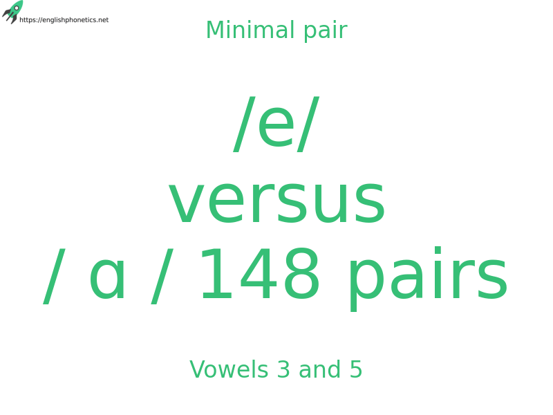 Minimal pair: Vowels 3 and 5, /e/ versus / ɑ / 148 pairs