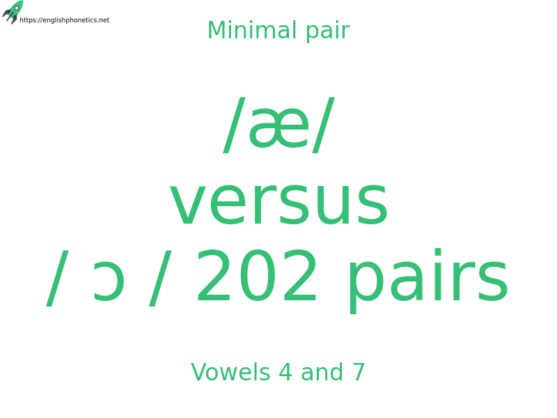 Minimal pair: Vowels 4 and 7, /æ/ versus / ɔ / 202 pairs