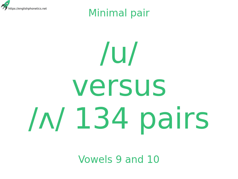 Minimal pair: Vowels 9 and 10, /u/ versus /ʌ/ 134 pairs
